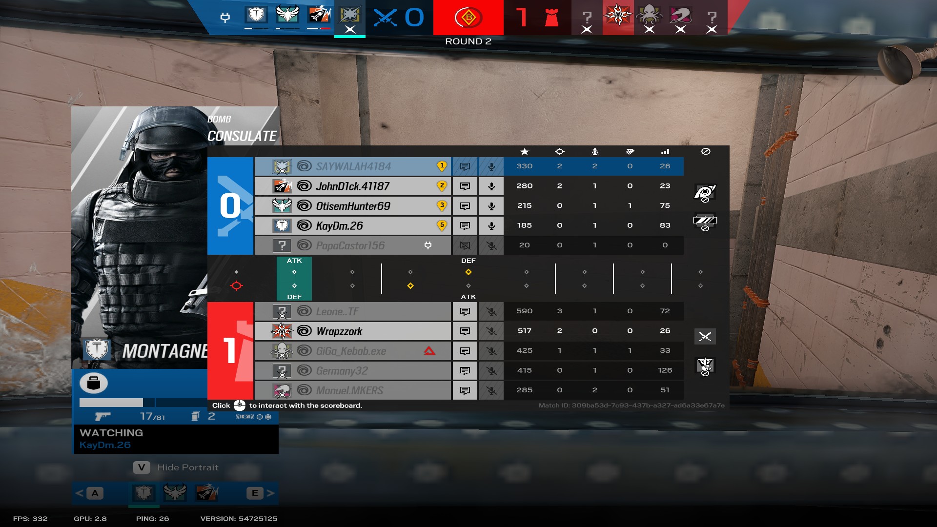 Reported pbs- for Cheating by i'm a raccoon on Rainbow Six Siege ...