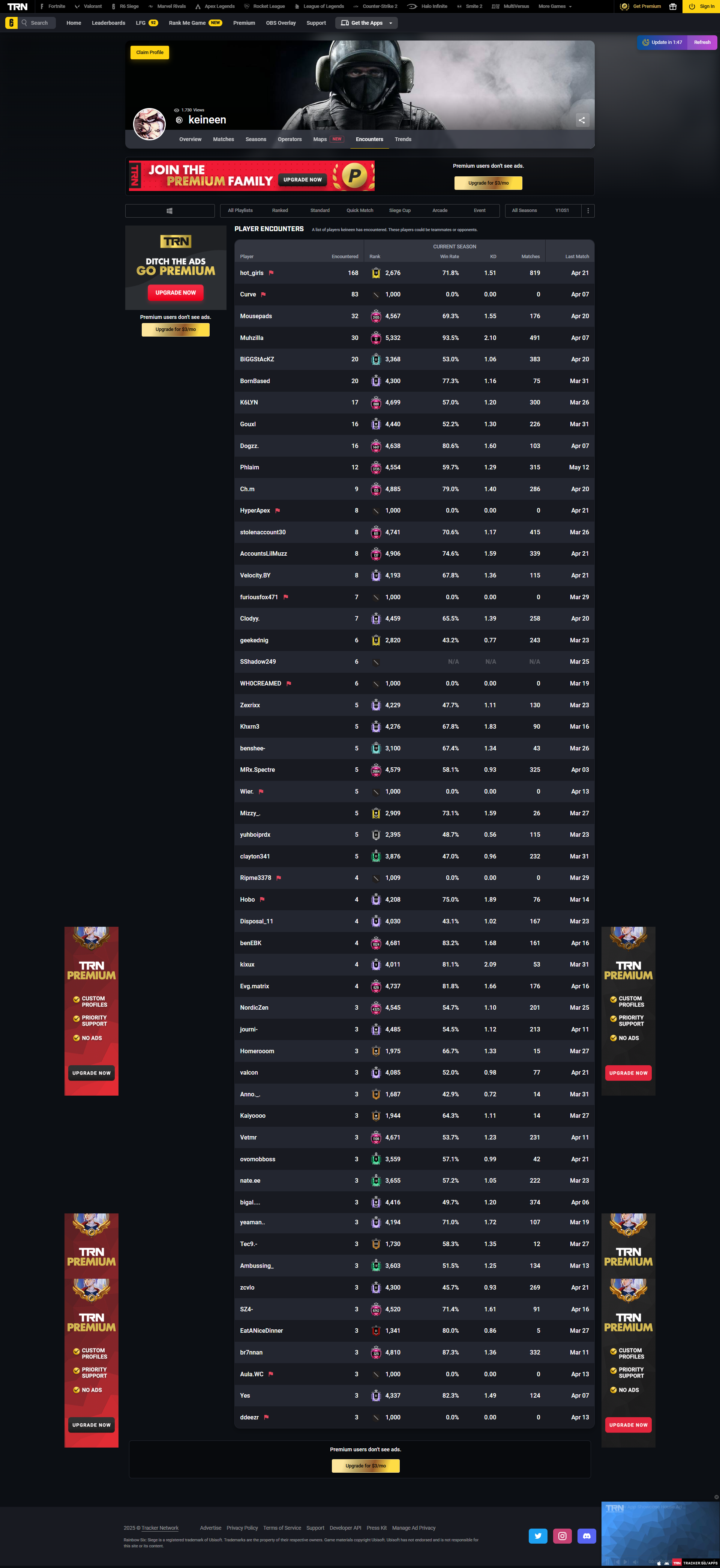 Reported keineen for Boosted by Cheaters by LifeBit on Rainbow Six ...