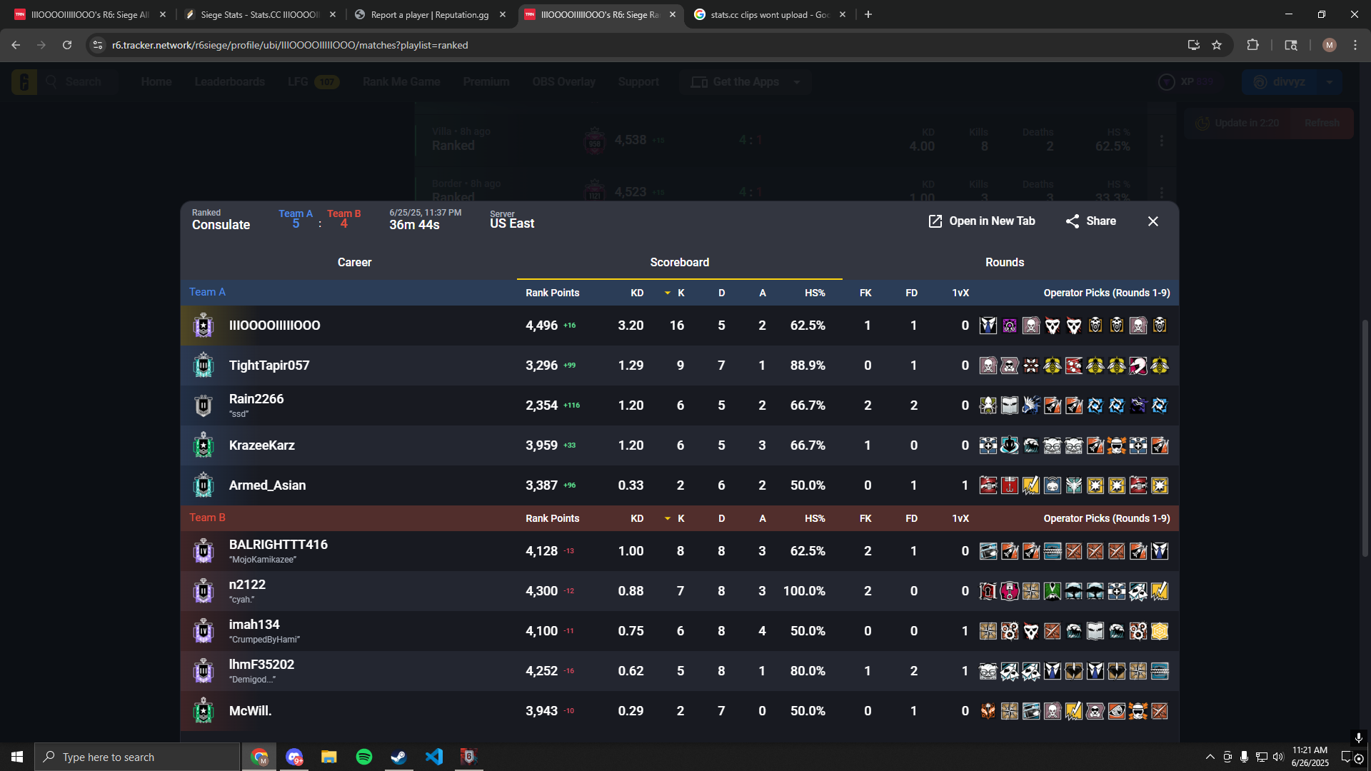 Reported Toy for Cheating by mtphw on Rainbow Six Siege | Reputation.gg