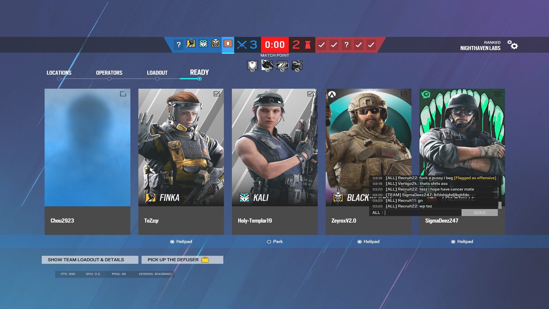 Reported Mosso. for Toxic Behavior by Kenby on Rainbow Six Siege ...