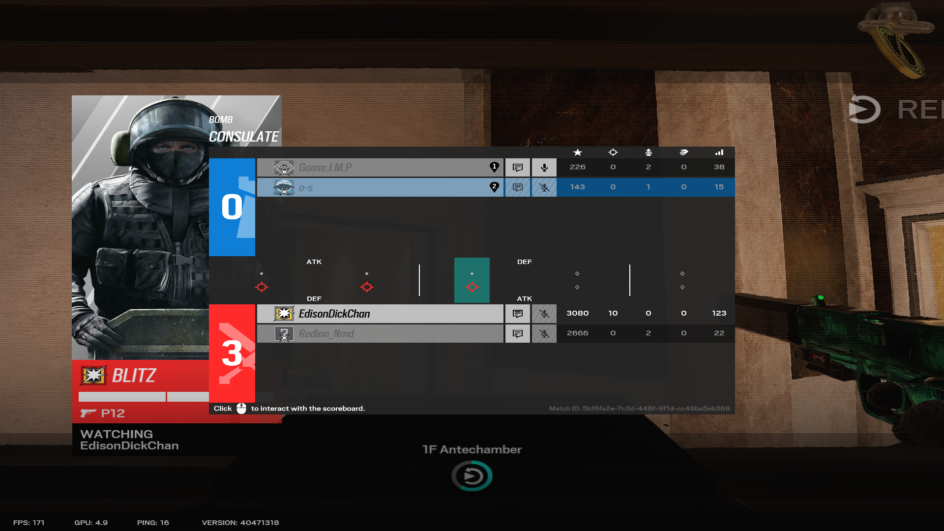 Reported EdisonDickChan for Cheating by Jae! on Rainbow Six Siege ...