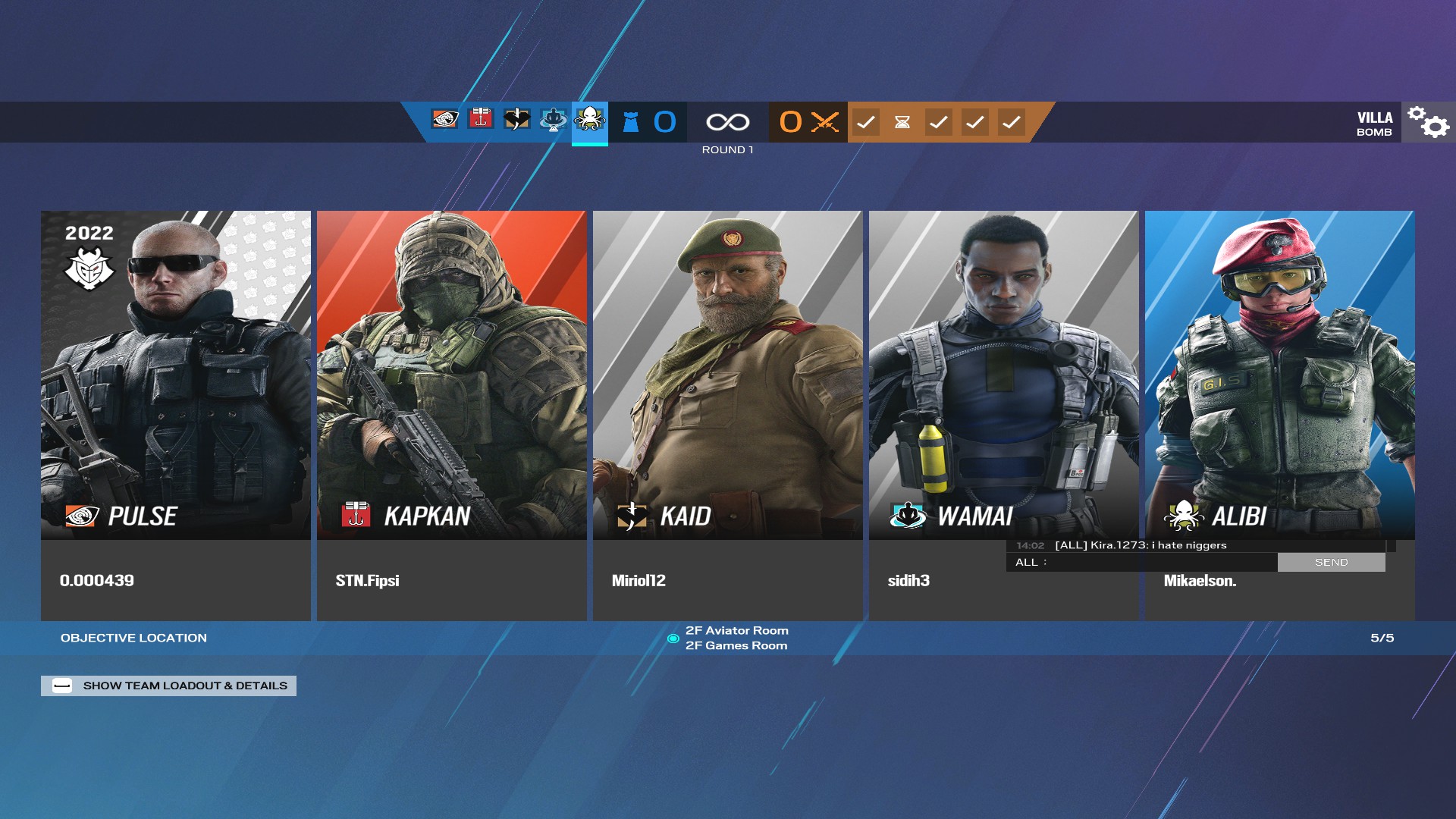 Reported Kira.1273 for Racism by Mikaelson on Rainbow Six Siege ...